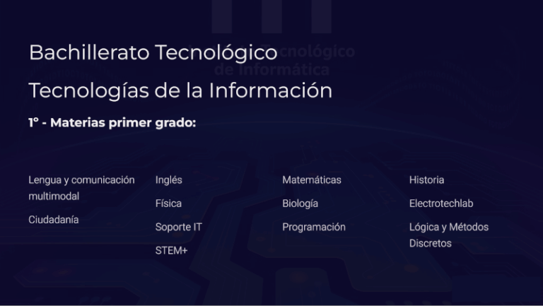 Bachillerato Tecnólogico - Instituto Tecnológico de Informática - UTU